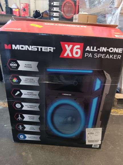 Monster X6 All-in-One PA Bluetooth Speaker System - Matthews Auctioneers