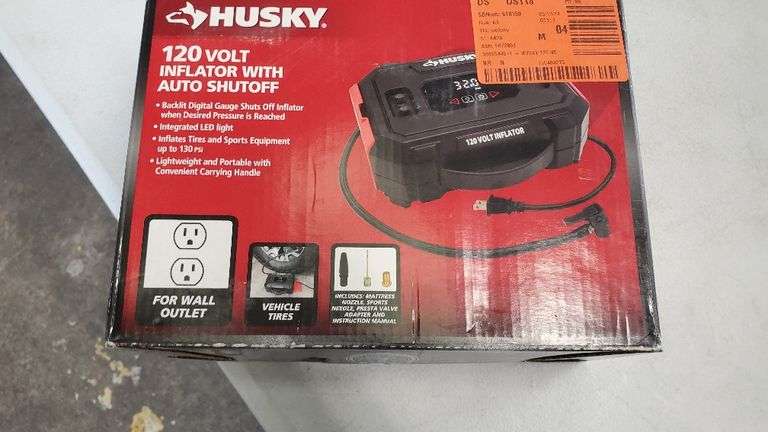 Husky 120 Volt Inflator with Auto Shutoff - Matthews Auctioneers