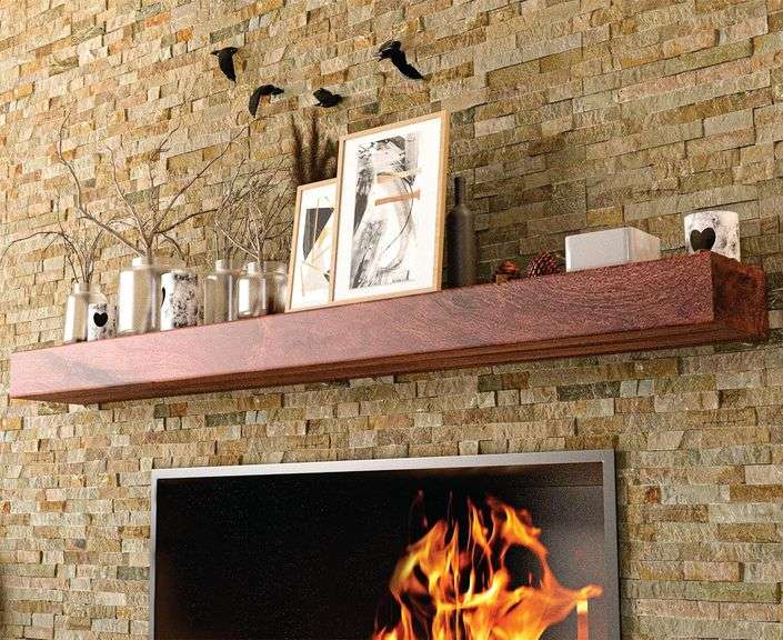 48in Floating Mantel Shelf - Mango Wood - Durable Wooden Fireplace ...