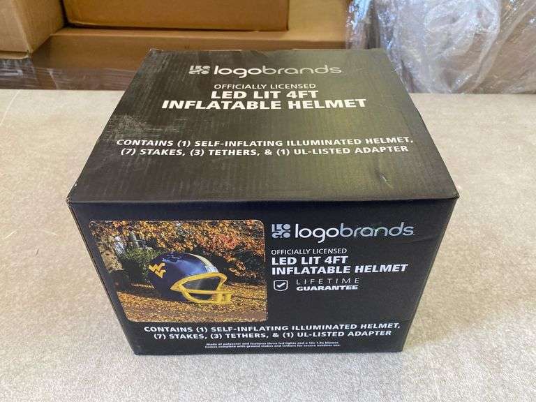 LED Lit 4ft Inflatable Football Helmet West Virginia - Matthews Auctioneers