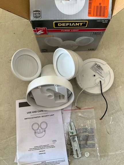 Defiant White Switch Activated Wired Outdoor 2-Head LED Integrated ...
