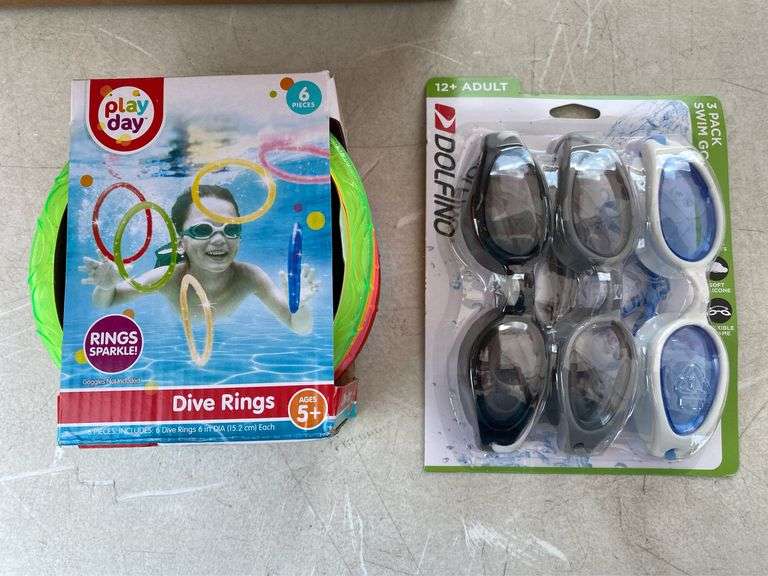 Box Lot of Kids Swimming Goggles/Misc - Matthews Auctioneers