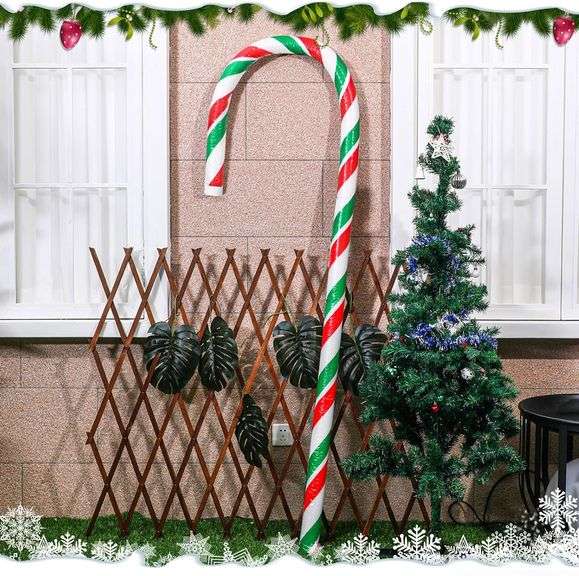 6 ft Christmas Candy Cane Lights Large Outdoor Yard Decoration 6 Light ...