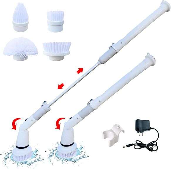 Electric Spin Scrubber, Shower Scrubber with 4 Replaceable Brushes ...