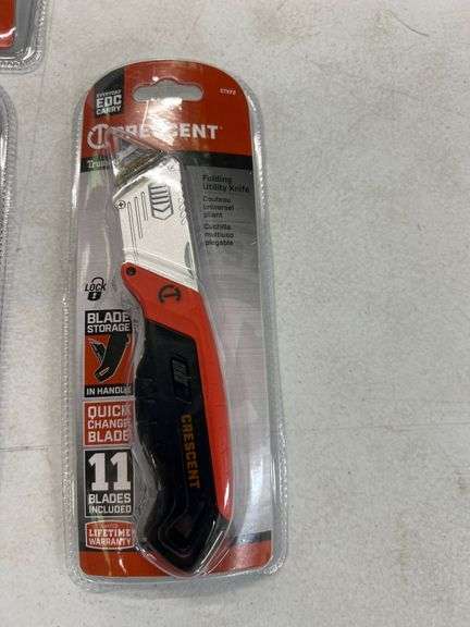 Box of 5 Crescent 11-Blade Folding Utility Knife with On Tool Blade ...