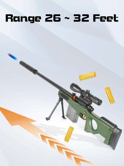 AWM Toy Sniper Gun with Shell Ejecting and Scope, Folding Bipod, Sniper ...