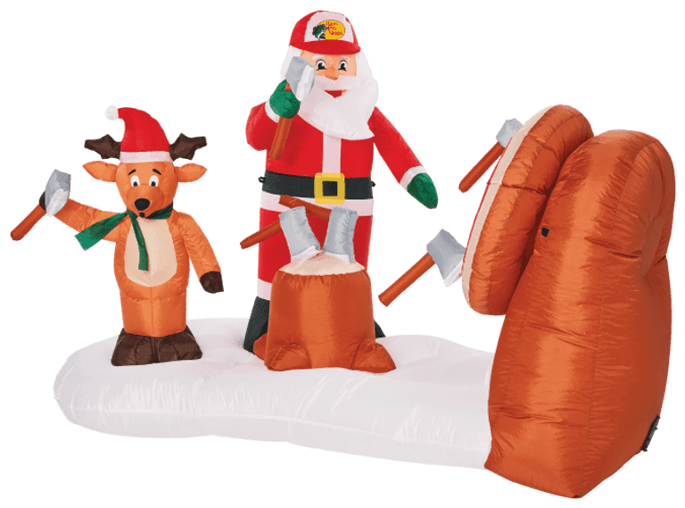 Bass Pro Shops Animated Axe-Throwing Santa and Reindeer Inflatable ...