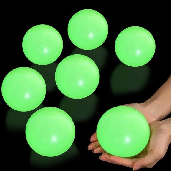 2 Giant Glow in The Dark Sticky Ball 4 Inches Stress Balls Sensory ...