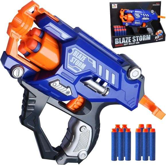 Boys Gun for Nerf Gun Bullets, Mini Blaster Toy Gun with 10 Soft Foam ...