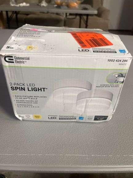 Spin Light 5 in. White LED Flush Mount Ceiling Light 600 Lumens 4000K ...