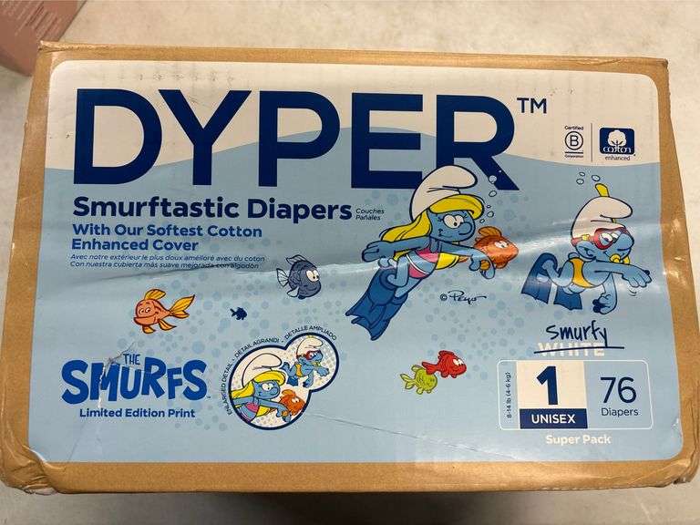 Size 1 Smurf tastic diapers with our softest cotton enhanced cover the ...