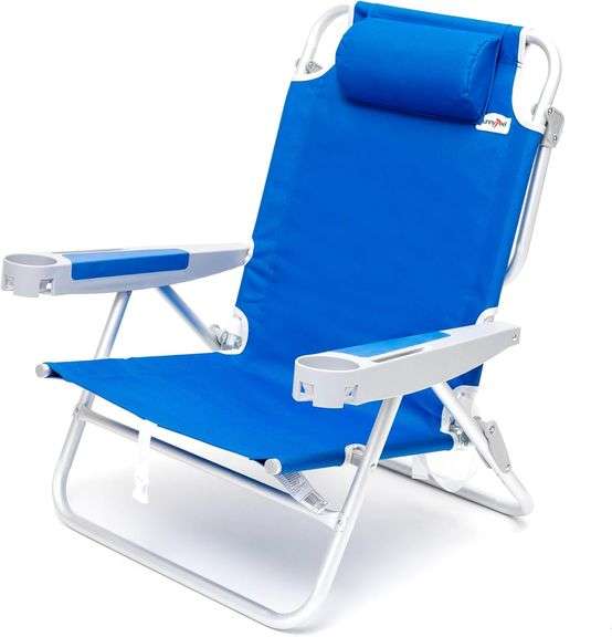 SUNNYFEEL Low Folding Beach Chair 500 LBS Heavy Duty 5 Position Lay ...