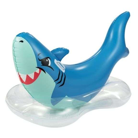 Bluescape Blue Shark Inflatable Water Ride-on Pool Float, for Kids, Age ...