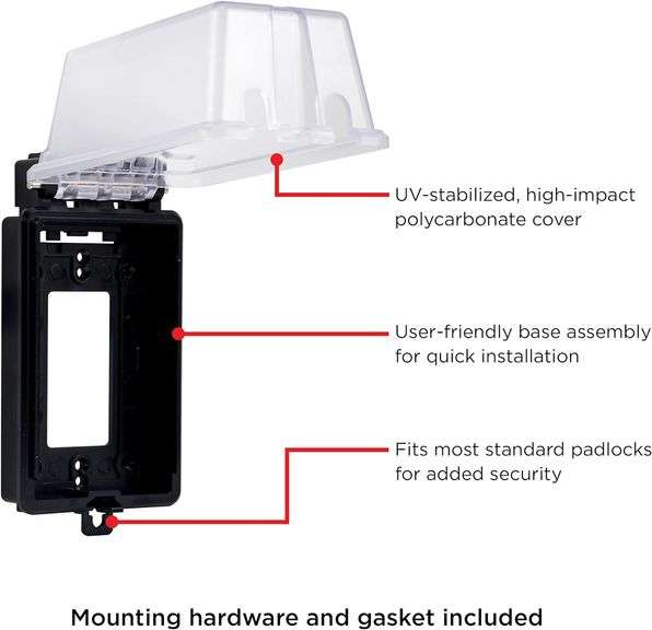 UltraPro, Black, Outdoor Electrical Outlet Cover, Single Gang ...