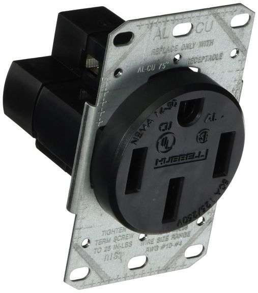 Bryant Electric RR450F Outlet, Range Receptacle, Black - Matthews ...