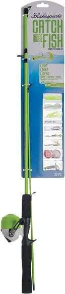 Shakespeare Catch More Fish Spincast Reel and Fishing Rod Combo with ...