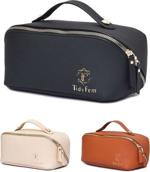 Tidy Fem Fold Out Makeup Bag - Cosmetic Organizer - Open Makeup Bag ...