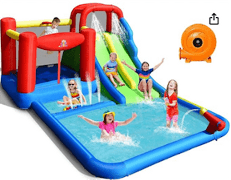 BOUNTECH Inflatable Water Slide, Mega Water Bounce House with 2 Slide ...