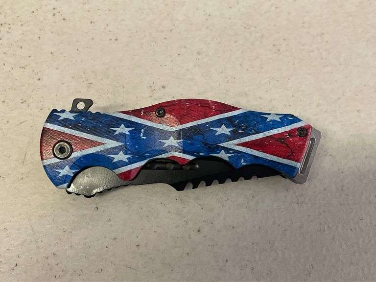 ElitEdge Rebel Flag Folding Knife - Matthews Auctioneers