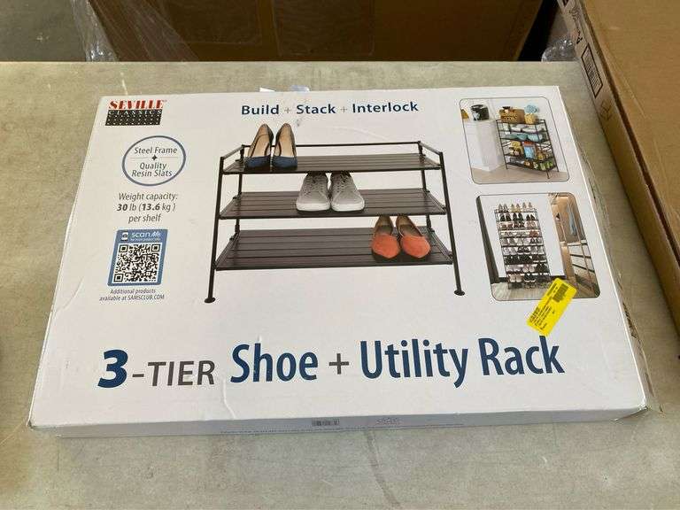 Seville Classics 3 Tier Shoe Rack - Matthews Auctioneers