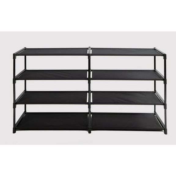 Mainstays 4-Tier Shoe Rack Storage Organizer, Rich Black, 24 Pairs ...