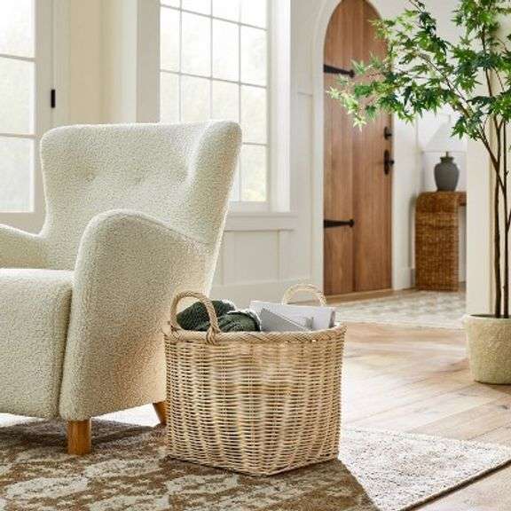 Medium Rattan Basket with Handles - Threshold designed with Studio ...