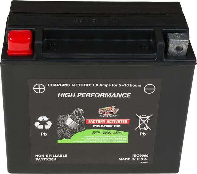 Interstate Batteries YTX20H 12V 18Ah Powersports Battery 310CCA Factory ...