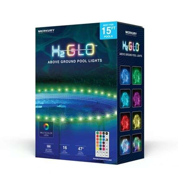 Merkury Innovations H2GLO 47ft RGB LED Above Ground Pool Rope Lights ...