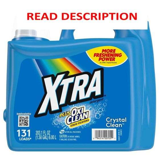 203.1 oz. Crystal Clean plus Oxiclean Dual HE Liquid Laundry Detergent ...