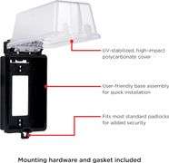 UltraPro, Black, Outdoor Electrical Outlet Cover, Single Gang ...