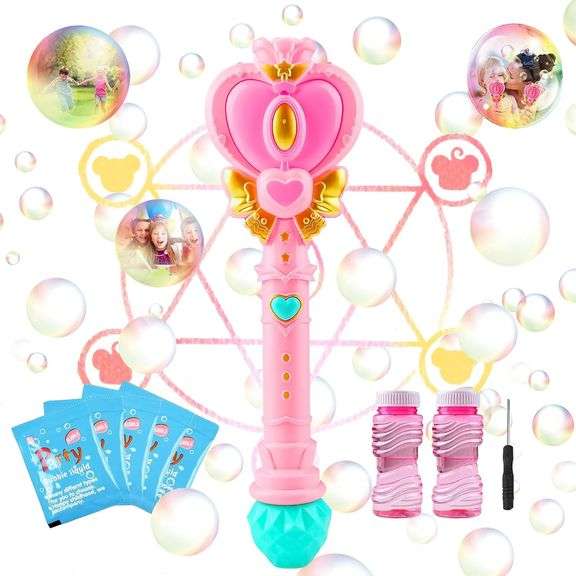Bubble Wand for Kids, Princess Bubble Machine Blower Maker Wands with ...