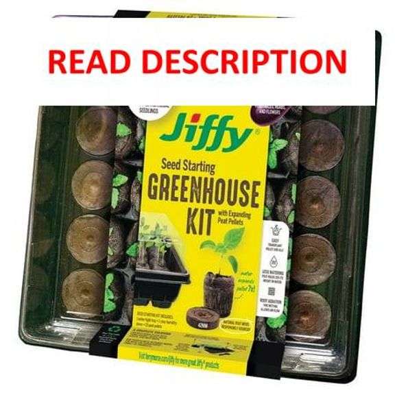 Jiffy 25 Cell Seed Starting Greenhouse with 42mm Peat Pellets w ...