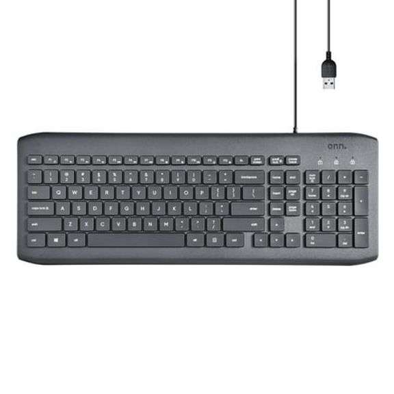 onn. USB Computer Keyboard with 104-Keys, 5 ft Cable, Windows and Mac ...