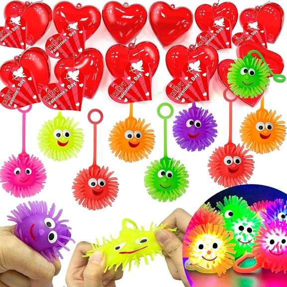 Filled Heart Box Valentines Day Gifts for Kids 24 Pack Valentines Cards ...