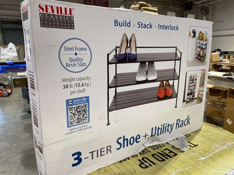 Seville Classics 3 Tier Shoe Rack - Matthews Auctioneers