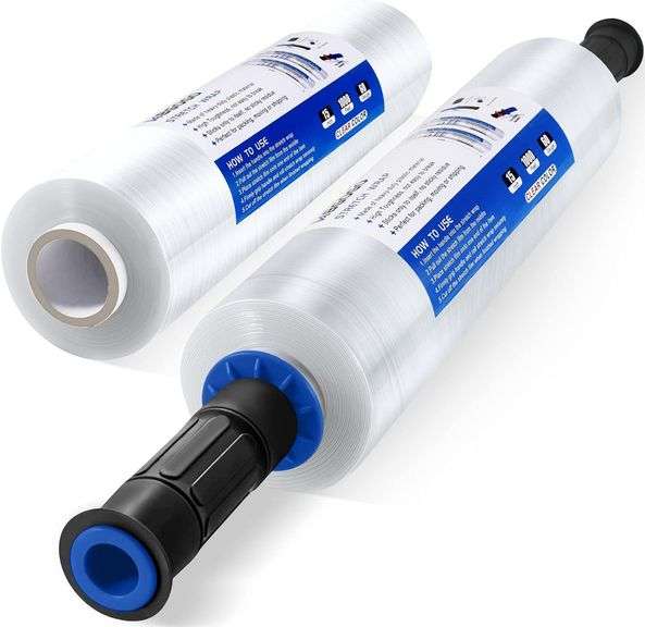 MBGOGO Stretch Wrap Film with Handles, 15 Inch x 1000 Feet Plastic Wrap ...
