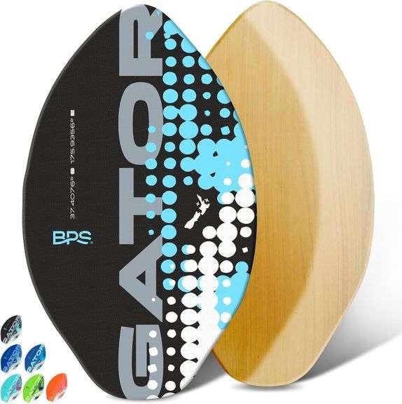 BPS 'Gator' Skimboards with Colored EVA Grip Pad and High Gloss Clear ...