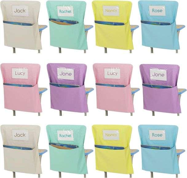 Chapou 24 Pcs Chair Pockets for Classrooms 16" x 20" Large Chair ...