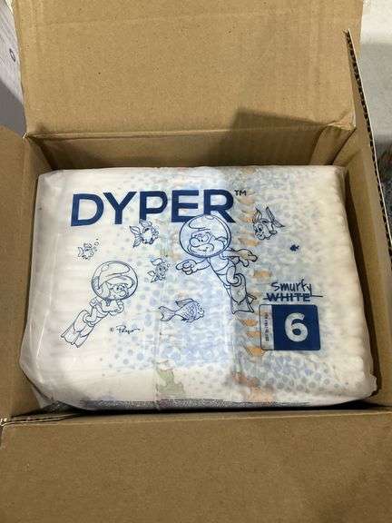 DYPER Smurftastic Diapers Size 6 (42) Diapers - Matthews Auctioneers
