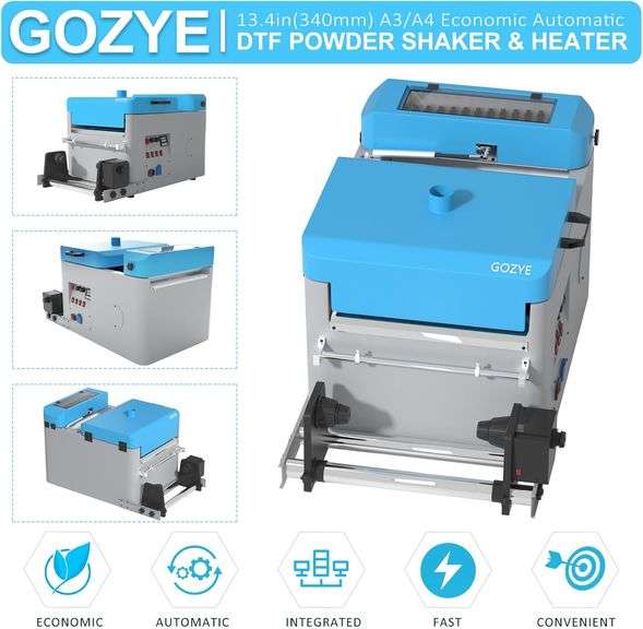 GOZYE DTF Powder Shaker and Dryer for A3/A4 DTF Printing,Automatic ...