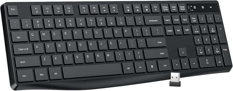 Lovaky MK98 Wireless Keyboard, 2.4G Ergonomic, Computer Keyboard ...