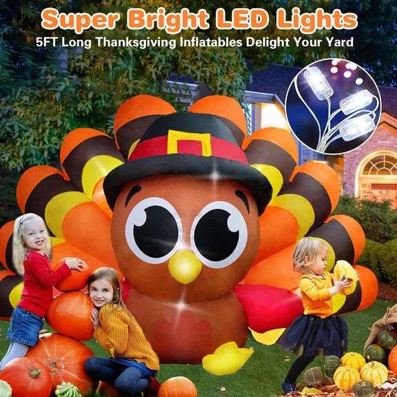 Thanksgiving Inflatables Turkey Outdoor Decorations - 8FT Fall ...