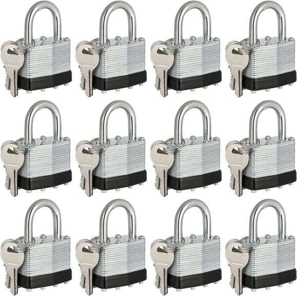 Travate Keyed Alike Padlocks, Nickel Plated Padlocks Keyed Alike Set of ...