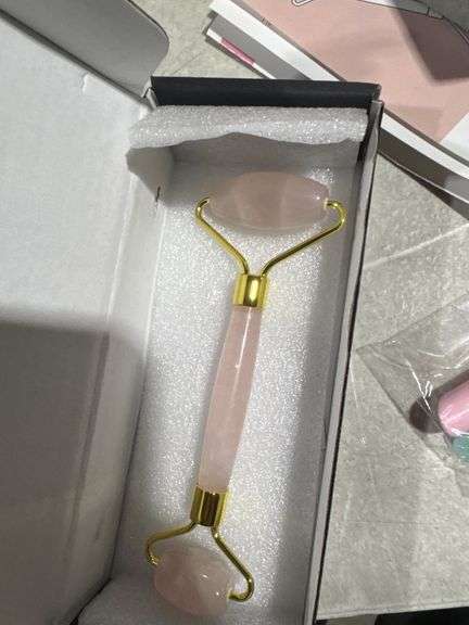 Rosejoice Pink Rose Quartz Jade Roller for Face-Natural Handmade ...