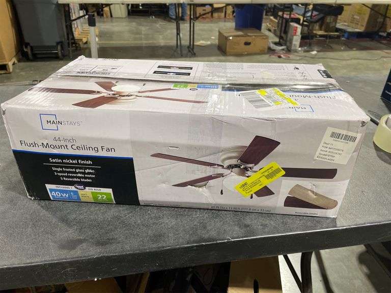 Mainstays 44in Flush-Mount Ceiling Fan - Matthews Auctioneers