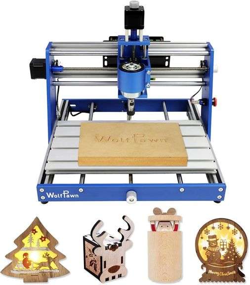 WolfPawn CNC Router Machine 3018 Blue All-Metal for Beginner with ...