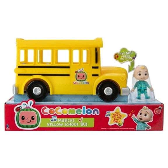 CoComelon Official Yellow JJ School Bus with Sound, 10IN Feature ...