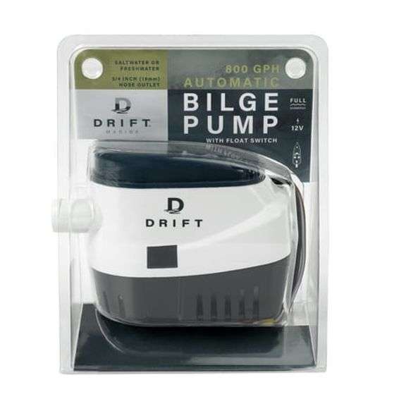 DRIFT 800 GPH Submergible Automatic Boat Bilge Pump with Float Switch ...