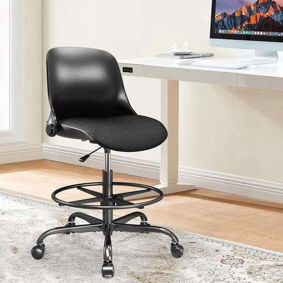 Alolo Armless Office Chair with Foot Rest,Tall Drafting Chairs with ...