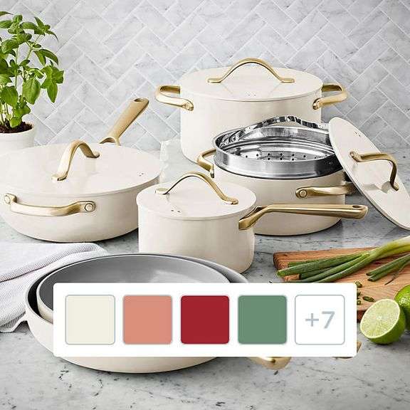 Member's Mark 11-Piece Modern Ceramic Cookware Set (Assorted Colors ...